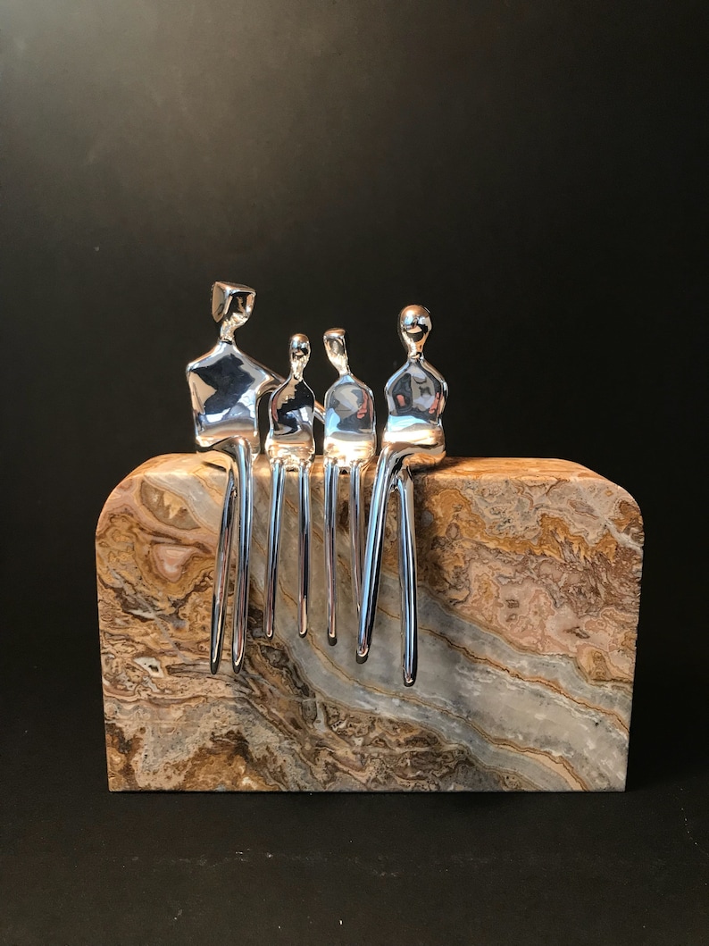 Silver Family of Four | Attractive Family Portrait | Silver Plated ...
