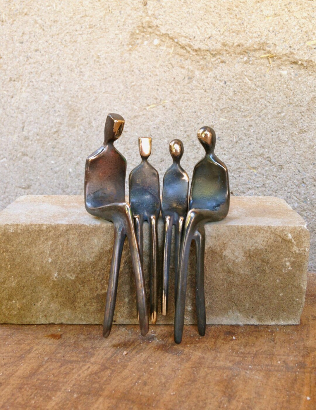 Family of Four | Small Bronze Sculpture | Family Portrait - Etsy