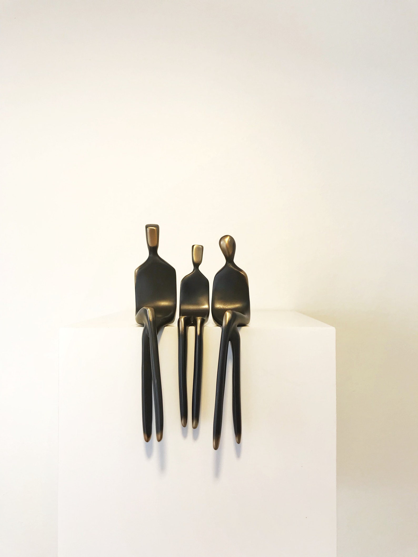 Family of Three statue couple with child and cat or dog | Etsy