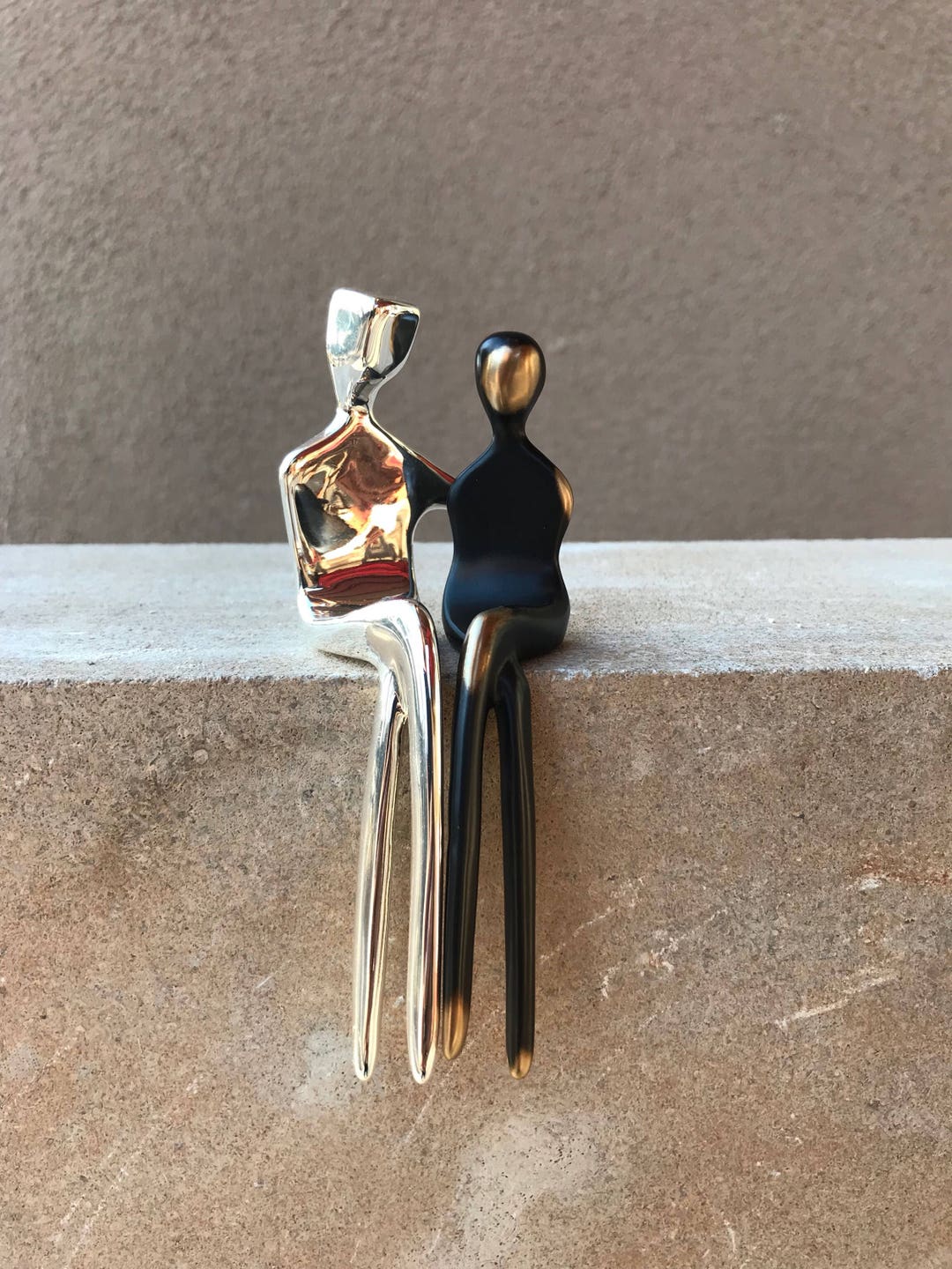 Mixed Couple | Silver and Bronze Sculpture | Engagement Wedding or ...