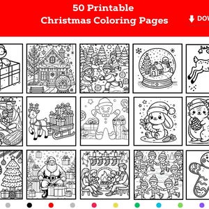 50 Christmas Coloring Pages for Kids, Printable Coloring Pages ...