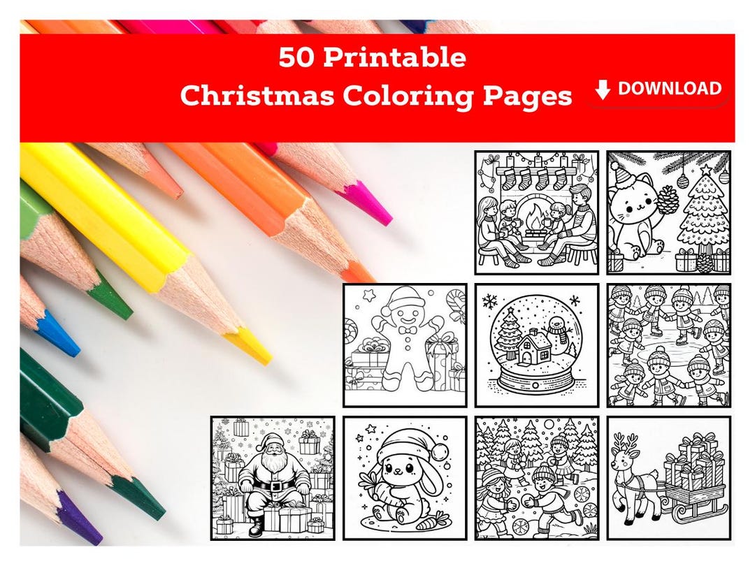 50 Christmas Coloring Pages for Kids, Printable Coloring Pages ...