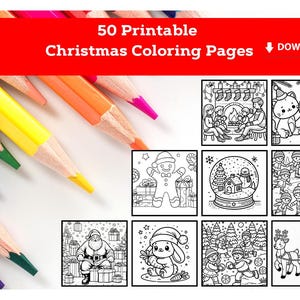 50 Christmas Coloring Pages for Kids, Printable Coloring Pages ...