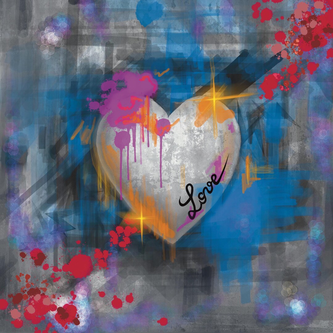 Poster « love Heart Graph » - Street Art - by Jérémie Sanchez - Etsy