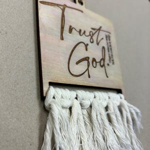 Religious Car Charm - Trust God Charm - Wooden Car Charm - Christian ...