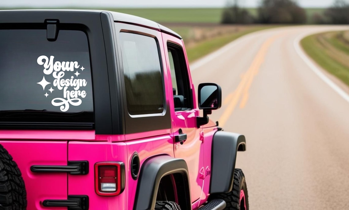 SUV Rear Window Mock up Jeep Mockup Black Truck Mock up Mockup ...