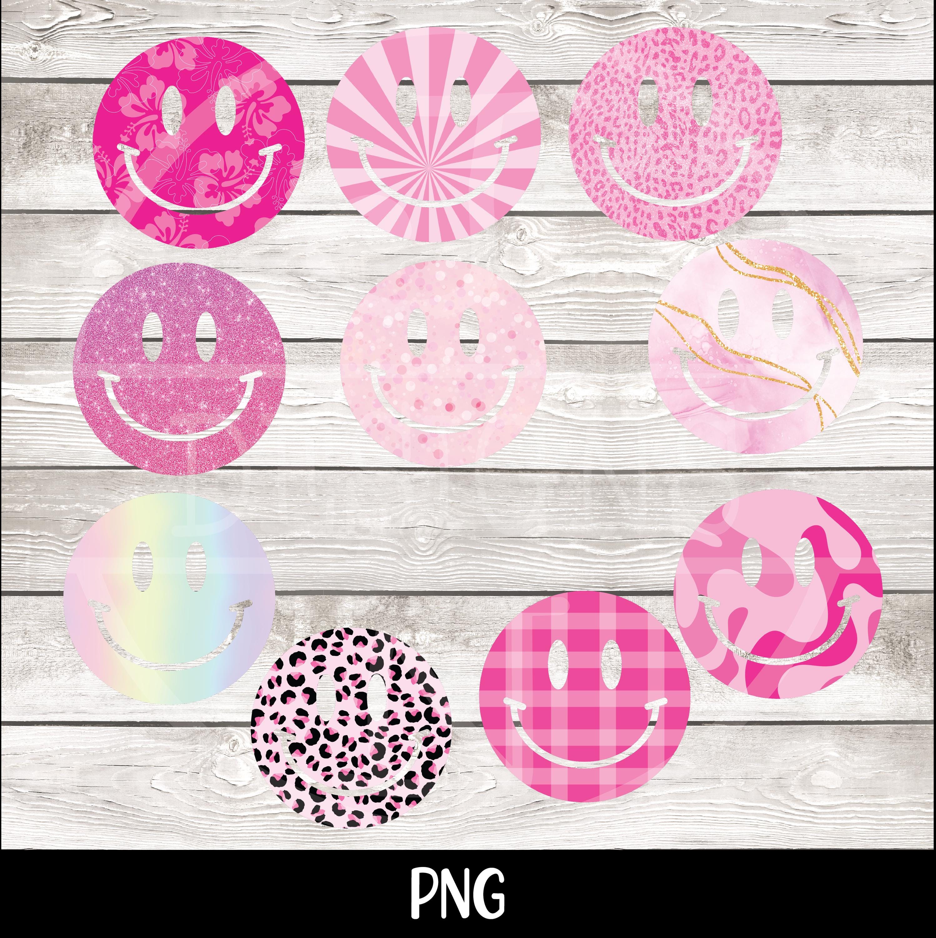 Smiley Face Bundle PNG, Pink Smiley Png, Smiley Sublimation Png ...