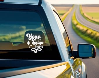 Truck Rear Window Mock up SUV Mockup Red Truck Mock up Mockup Lifestyle ...