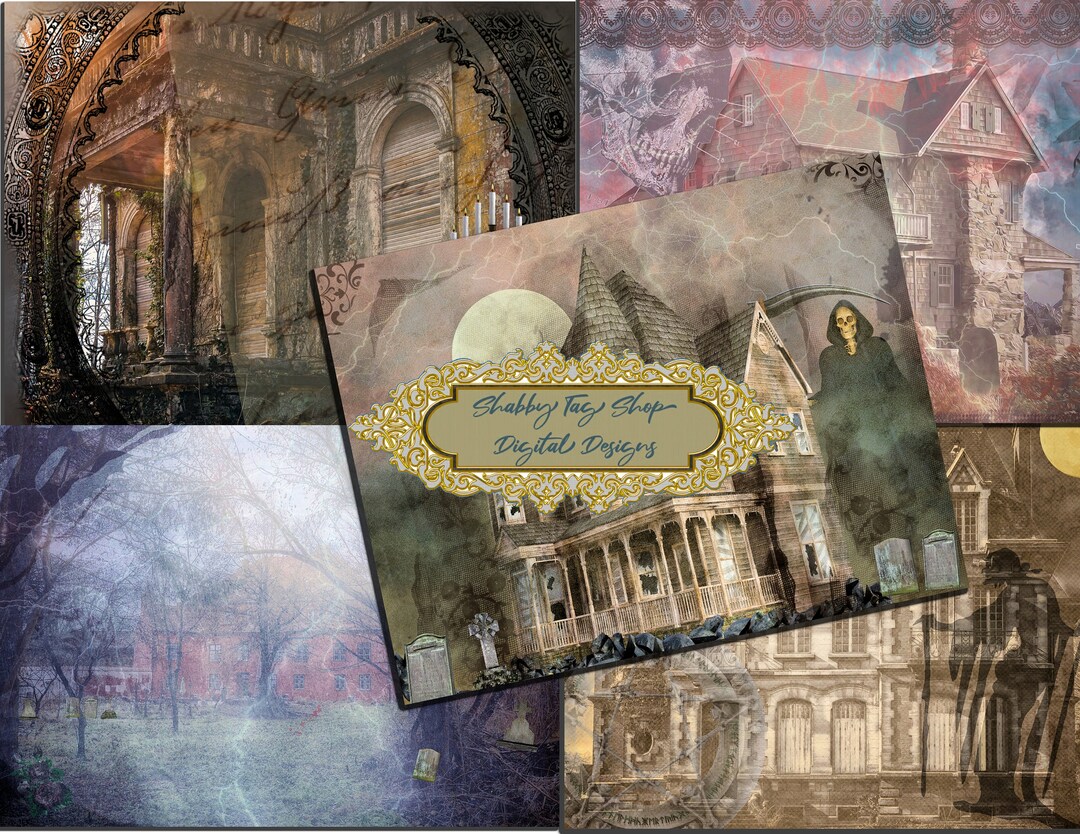 Haunted House/ Halloween Paper Instant Digital Download / Junk Journal ...