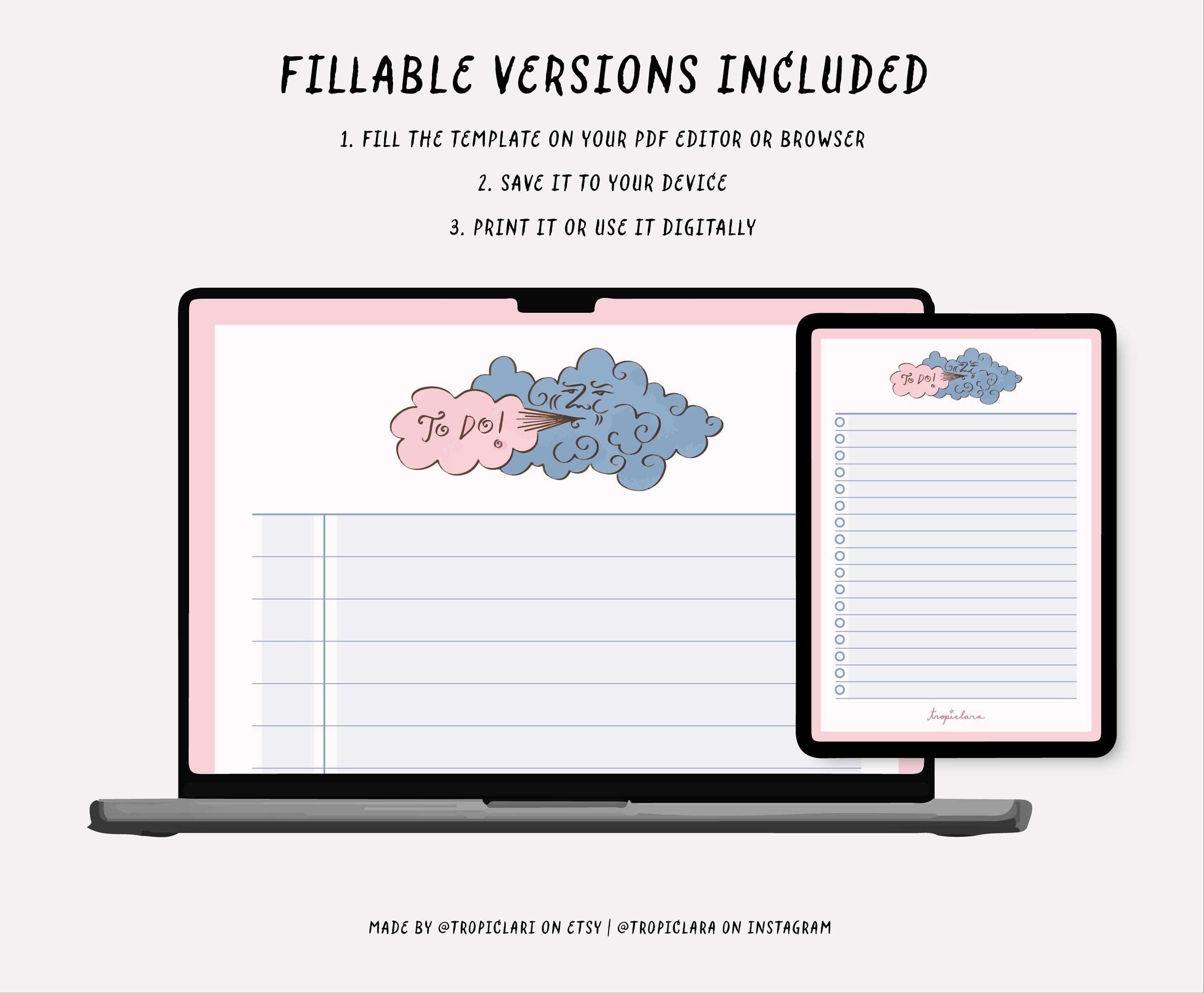 Printable to Do List Template Organize Your Tasks Online & Offline - Etsy