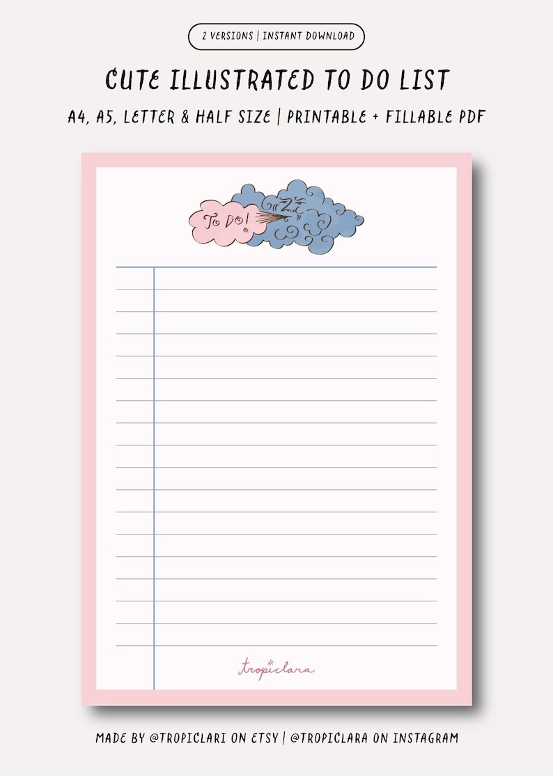 Printable to Do List Template – Organize Your Tasks Online & Offline - Etsy