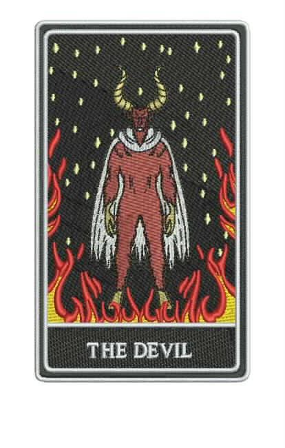 Tarot Card Embroidery Design - THE DEVIL - Etsy