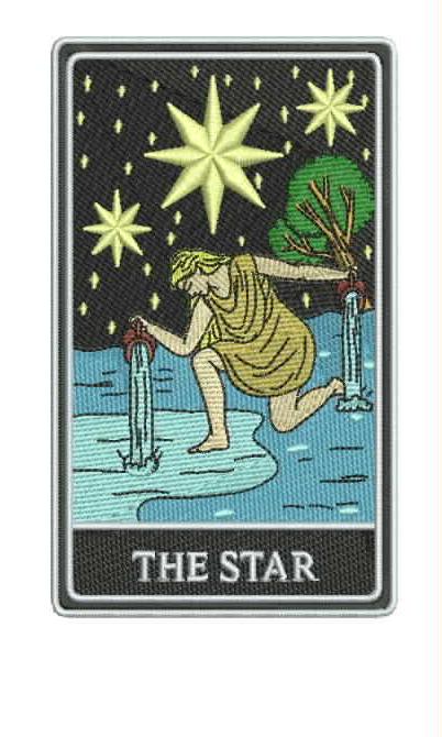 Tarot Card Embroidery Design THE STAR - Etsy