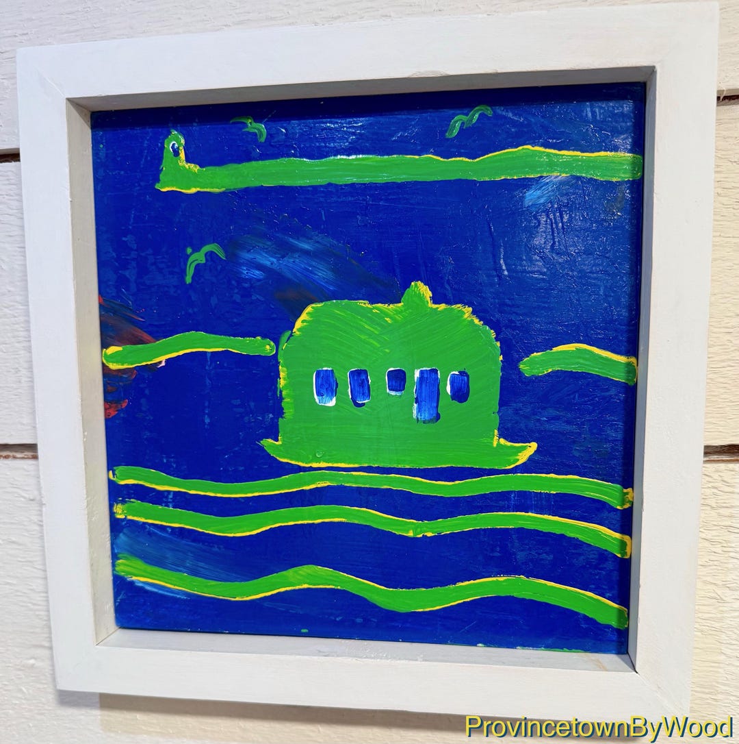 Provincetown, MA, Hand Painted Vintage Art, Floating Houses, Holiday ...