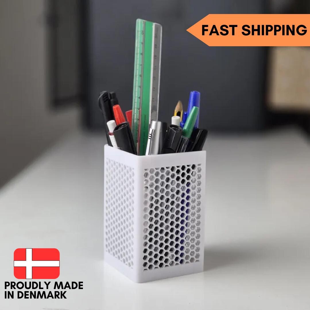 3d-printed Hexagon Pen Holder Stylish Desk Organizer for Pens Pencils ...