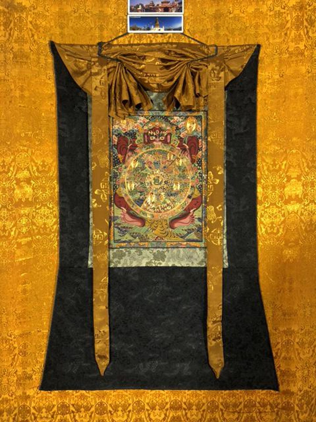 Handmade Wheel of Life Thanka Painting Samshara. Six Realms of Life ...