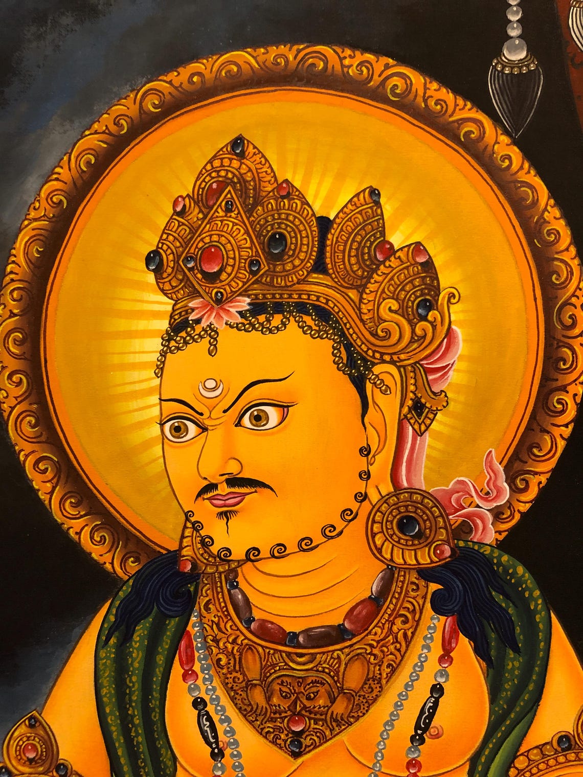 Handmade Zambala Thangka Painting Newari Thangka Kuber Thangka God of ...