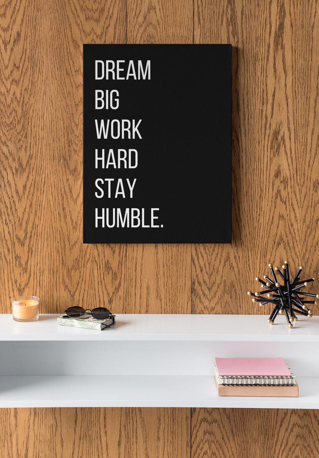 Canvas Wall Art, Dream Big Motivational Quote Print, Stretched Matte ...