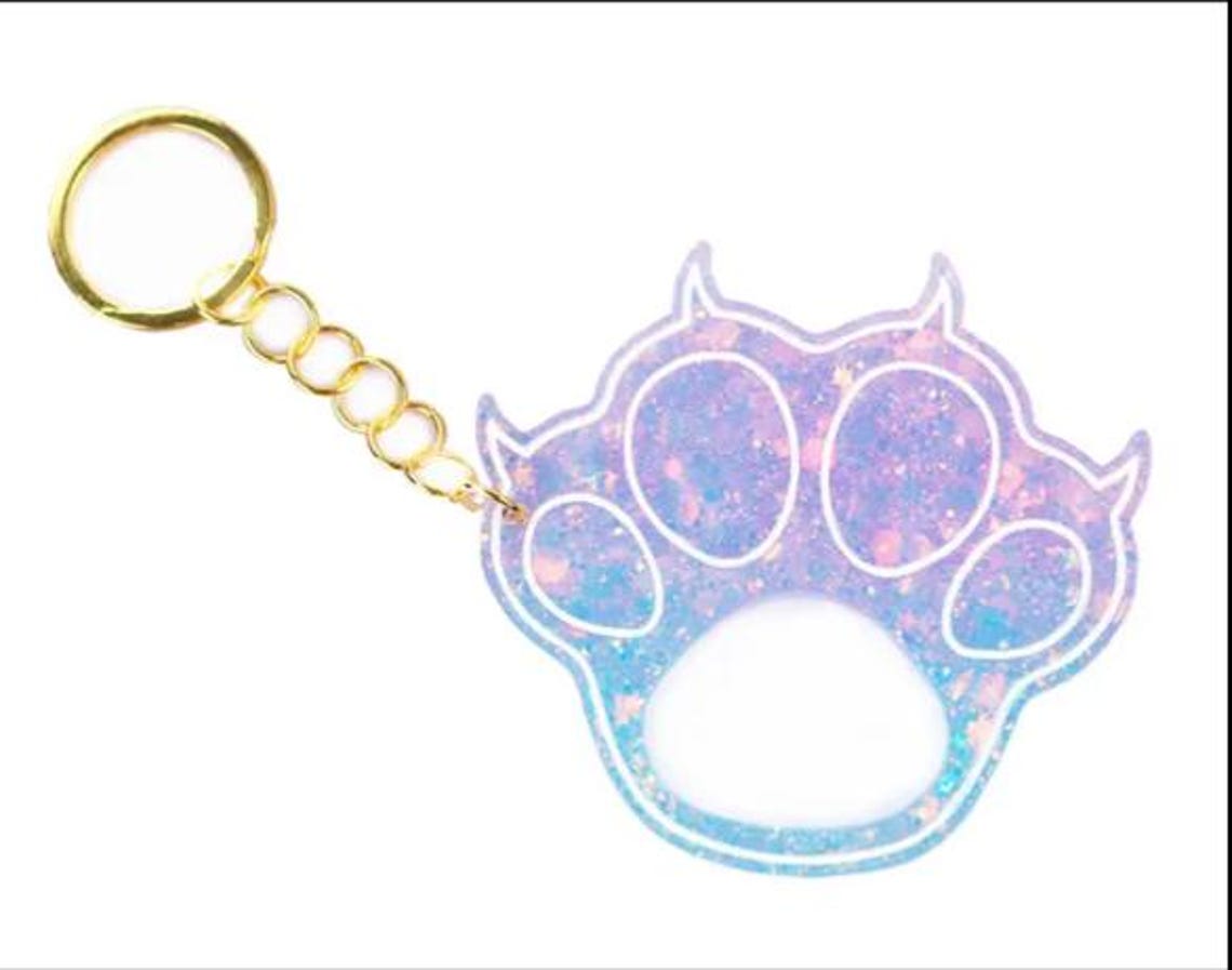 Cat Keychain Resin Mold Cute Skull & Paw Silicone Mold Owl Keychain ...