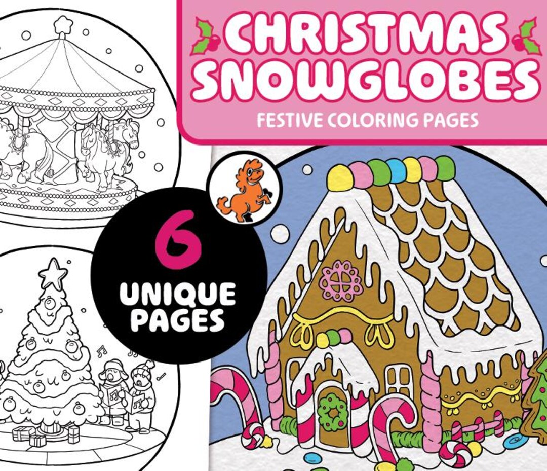 Christmas Snowglobes Coloring Pages - Etsy