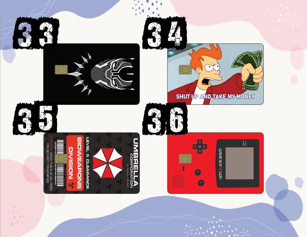 Credit / Debit Card Skins- Unique Decals, Vinyl Stickers, - Etsy