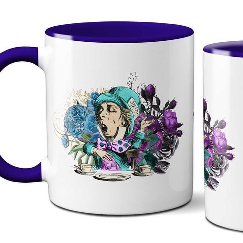 White Rabbit queen of Hearts Alice in Wonderland Mug/cup - Etsy