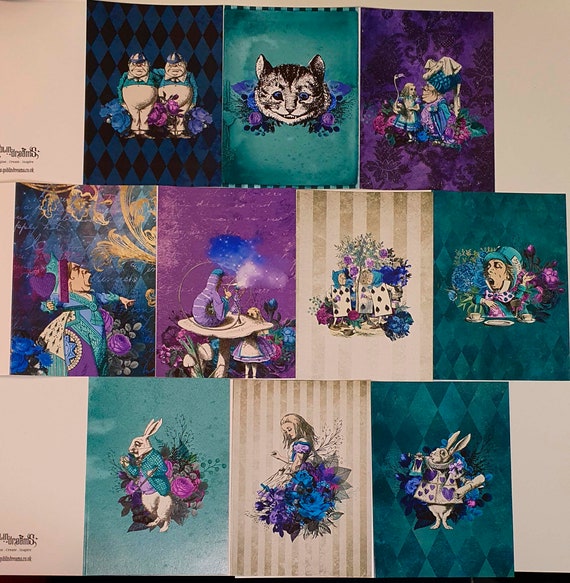Alice in Wonderland Greetings Card pack of 10 | Etsy