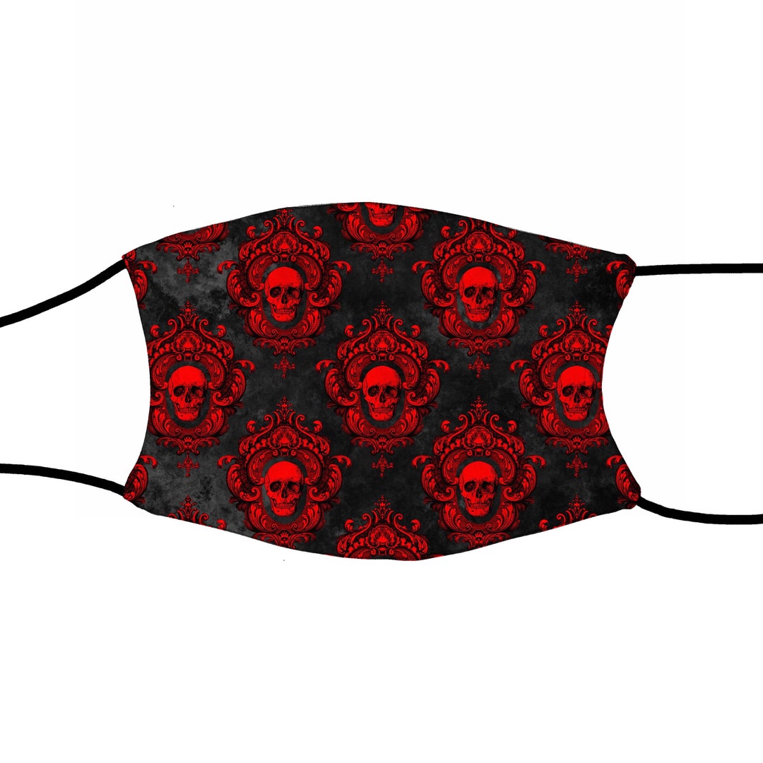 Vintage Skulls red Face Mask With Filters washable and - Etsy