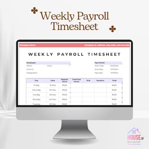 Weekly Employee Payroll | Google Sheets | Payroll Calculator | Timecard ...