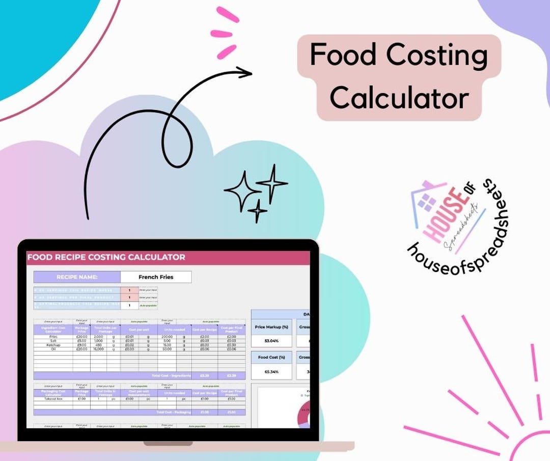 Food Recipe Costing Calculator - Etsy