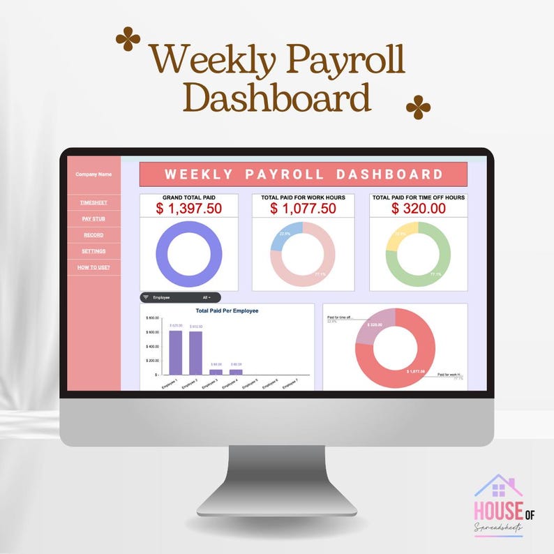Weekly Employee Payroll | Google Sheets | Payroll Calculator | Timecard ...