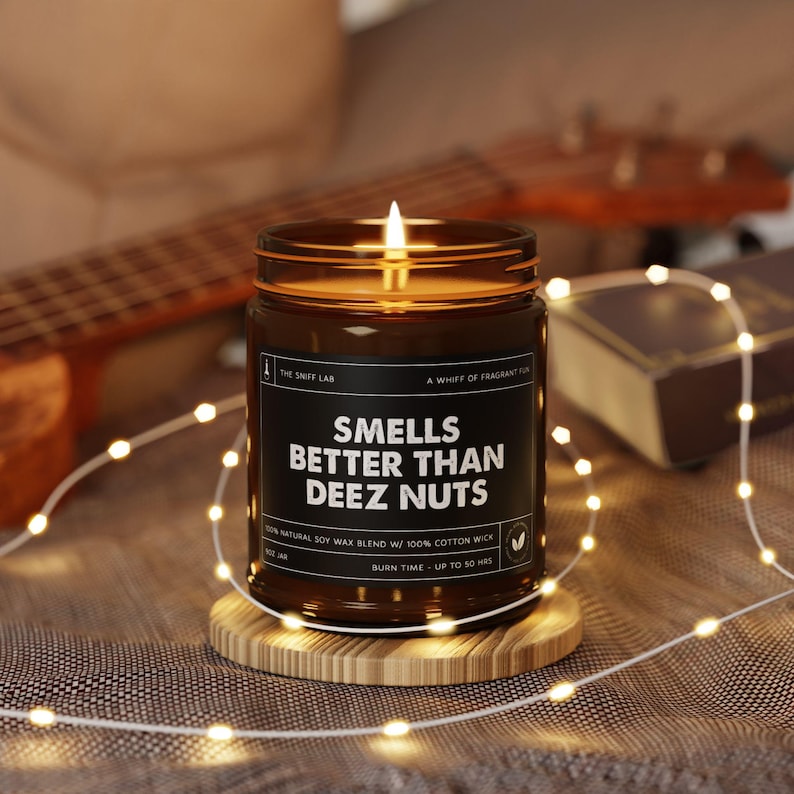 Funny Deez Nuts Scented Soy Candle, Humorous Gift for Him, Man Cave ...