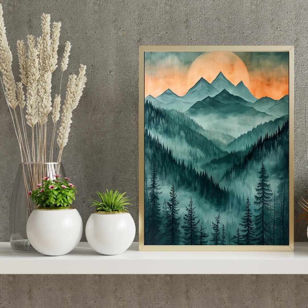 Nature Poster | Nature Beauty Art Print | Mystical Mountain Sunrise ...