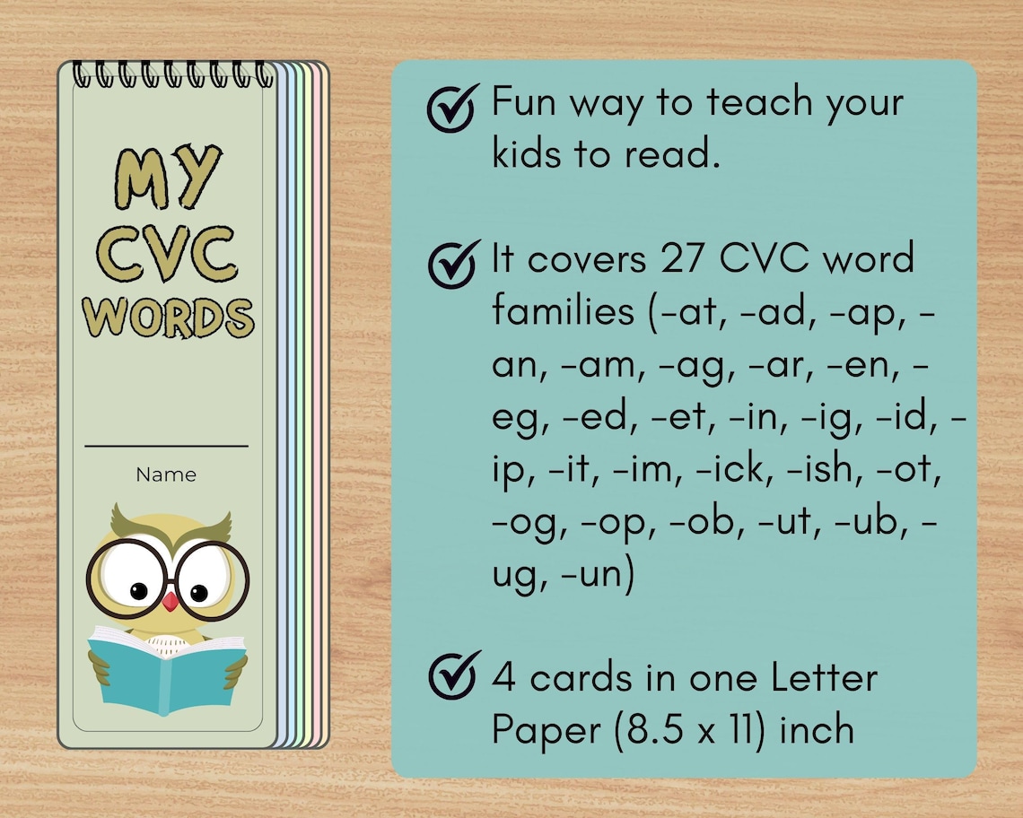 Learn to Read CVC Words, CVC Words Flashcards, Phonics Cards Printable ...