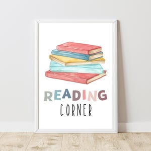 Kids Montessori Reading Corner Set of 4 Wall Art | Calming Corner ...