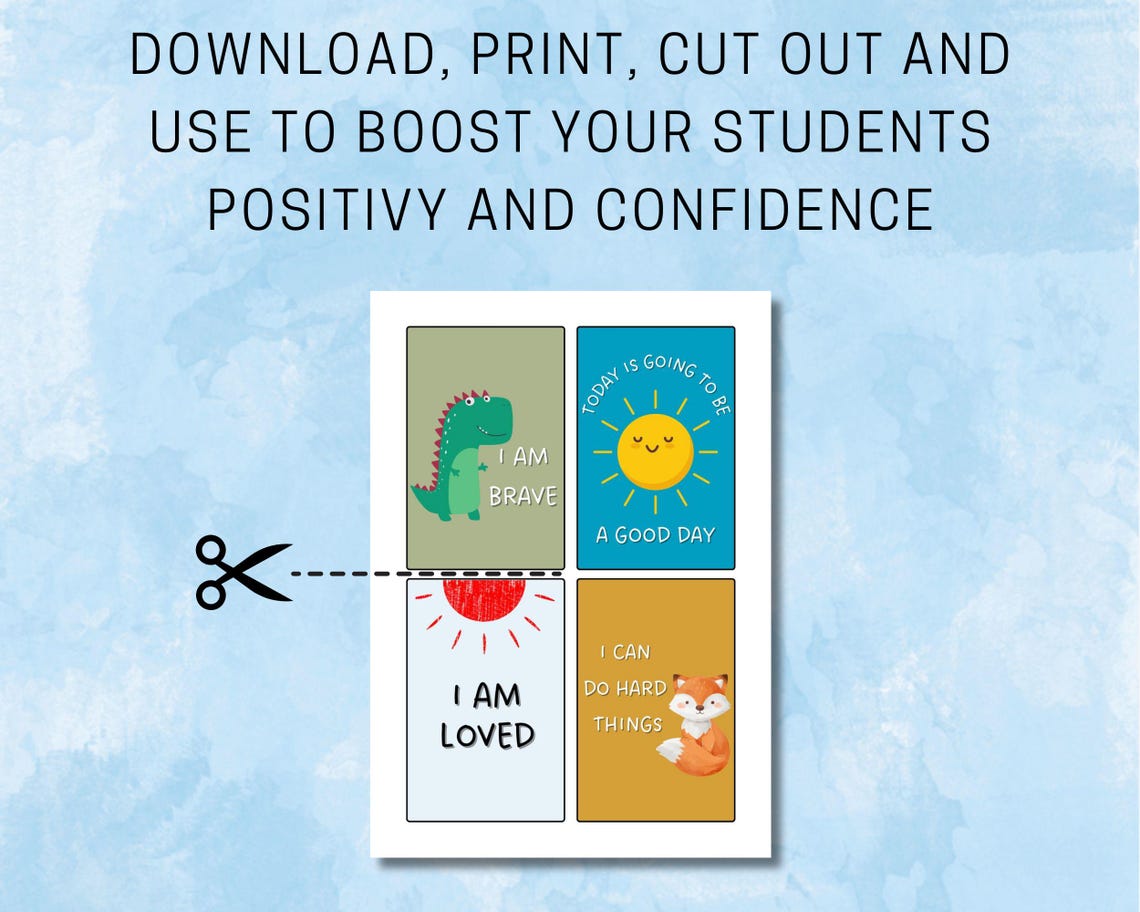 Kids Positive Affirmation Cards, Positive Affirmation Cards ...