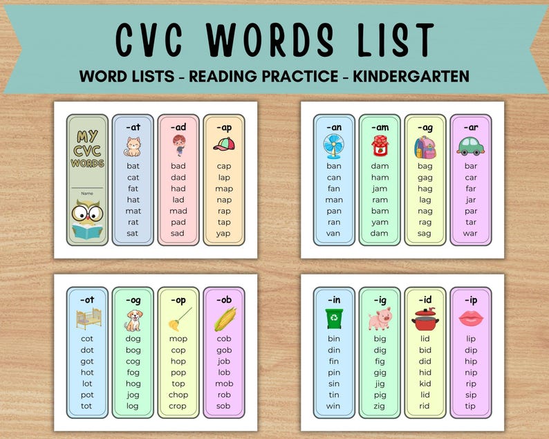 Learn to Read CVC Words, CVC Words Flashcards, Phonics Cards Printable ...