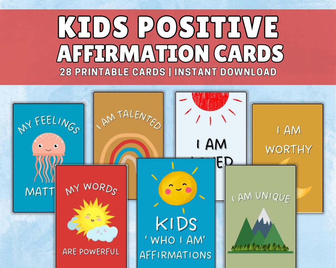 Kids Positive Affirmation Cards, Positive Affirmation Cards ...