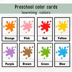 Teaching Colors Flashcards and Posters for Preschool and Kindergarten ...