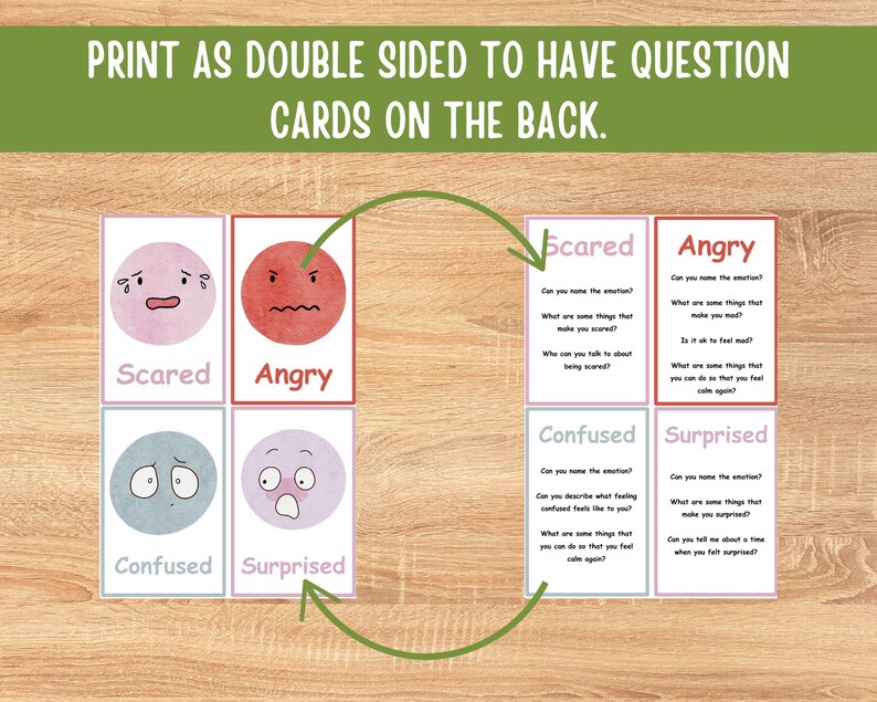 20 Emotions & Feelings Vocabulary Flashcards for Kids | Feelings Flash ...