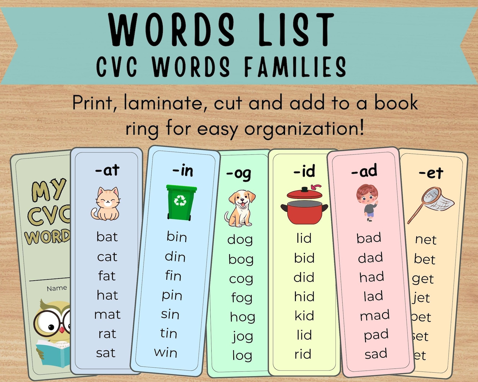 Learn to Read CVC Words, CVC Words Flashcards, Phonics Cards Printable ...