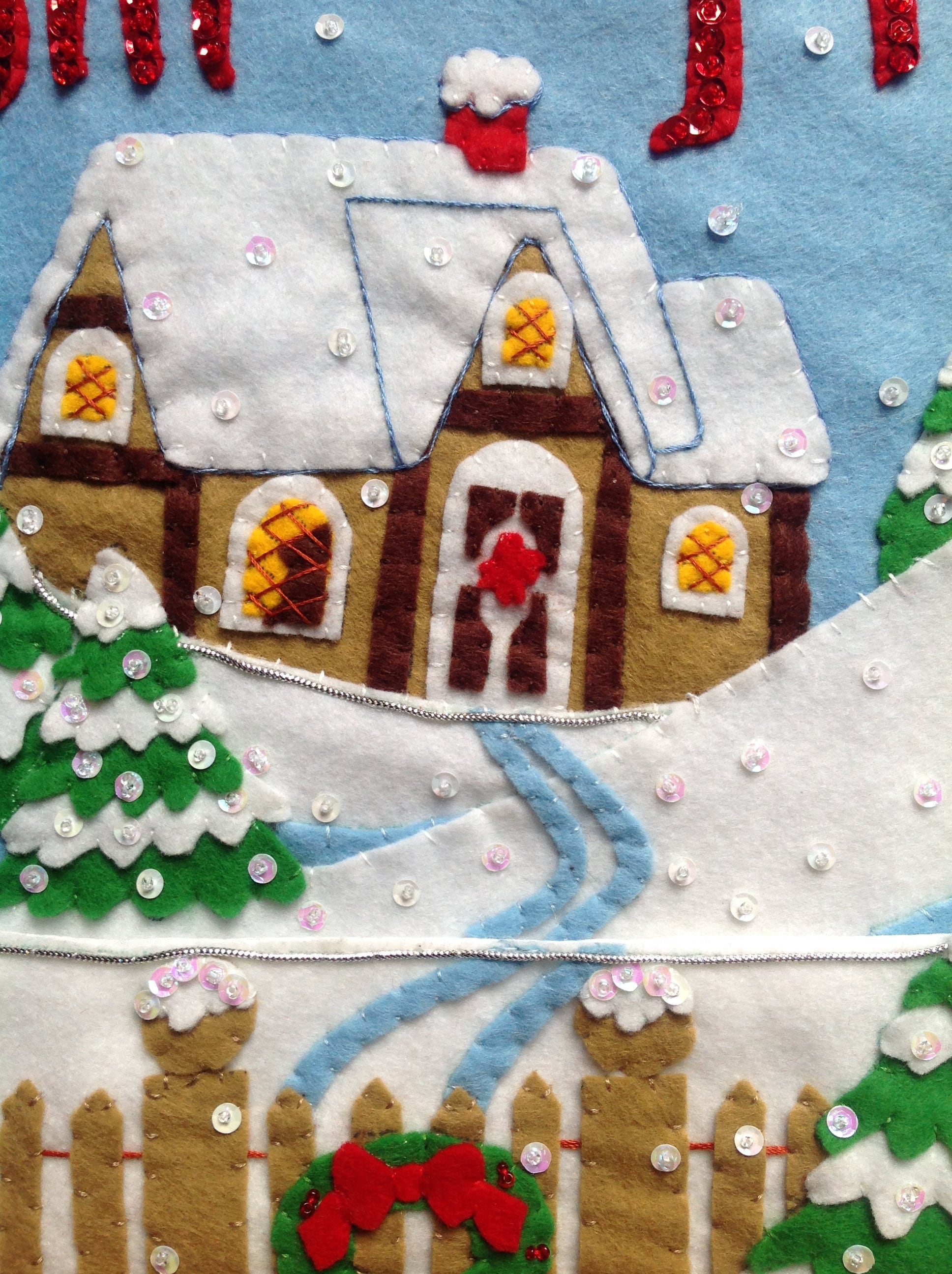 Completed Bucilla Christmas Card Banner - Etsy