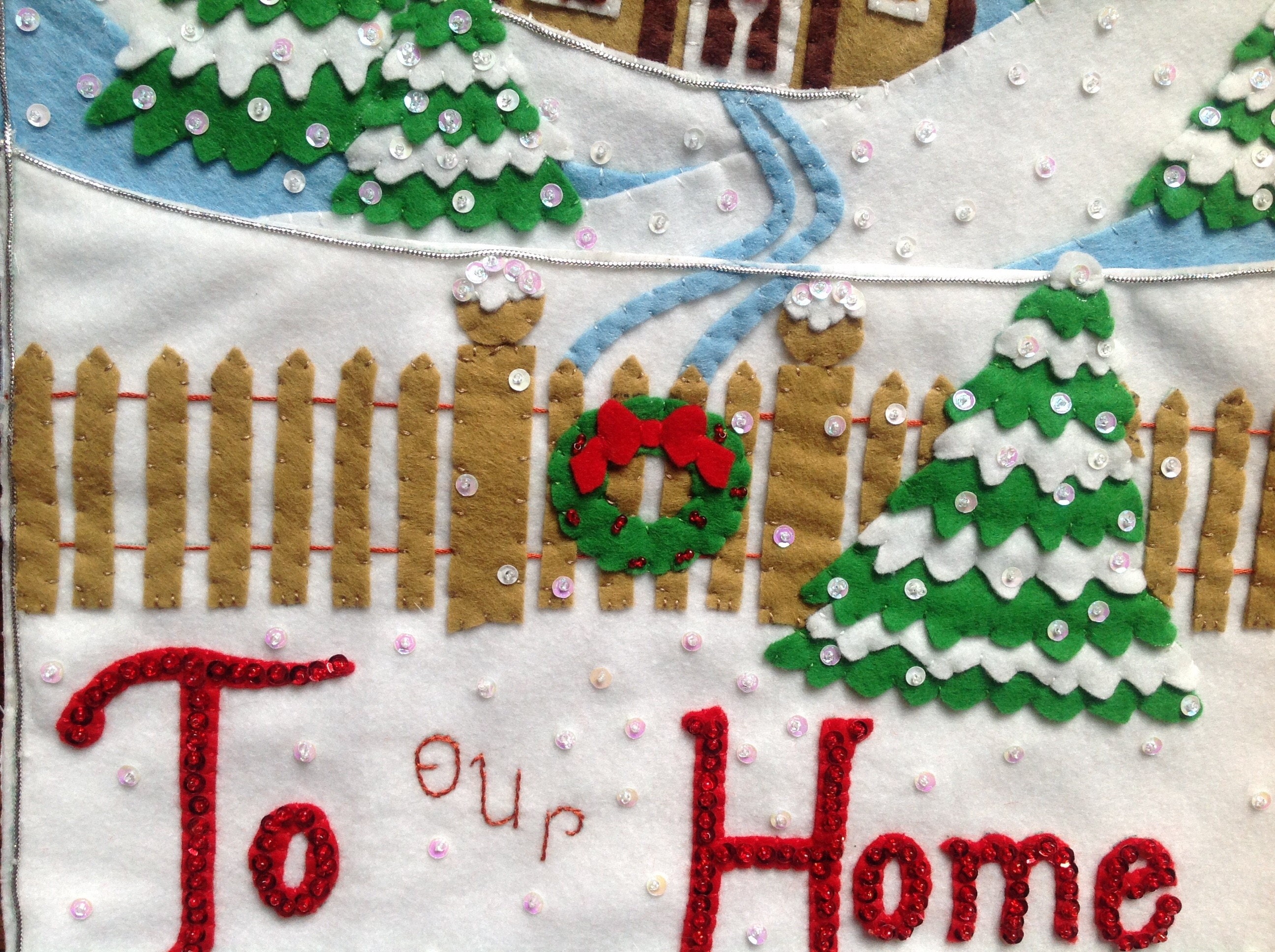 Completed Bucilla Christmas Card Banner - Etsy