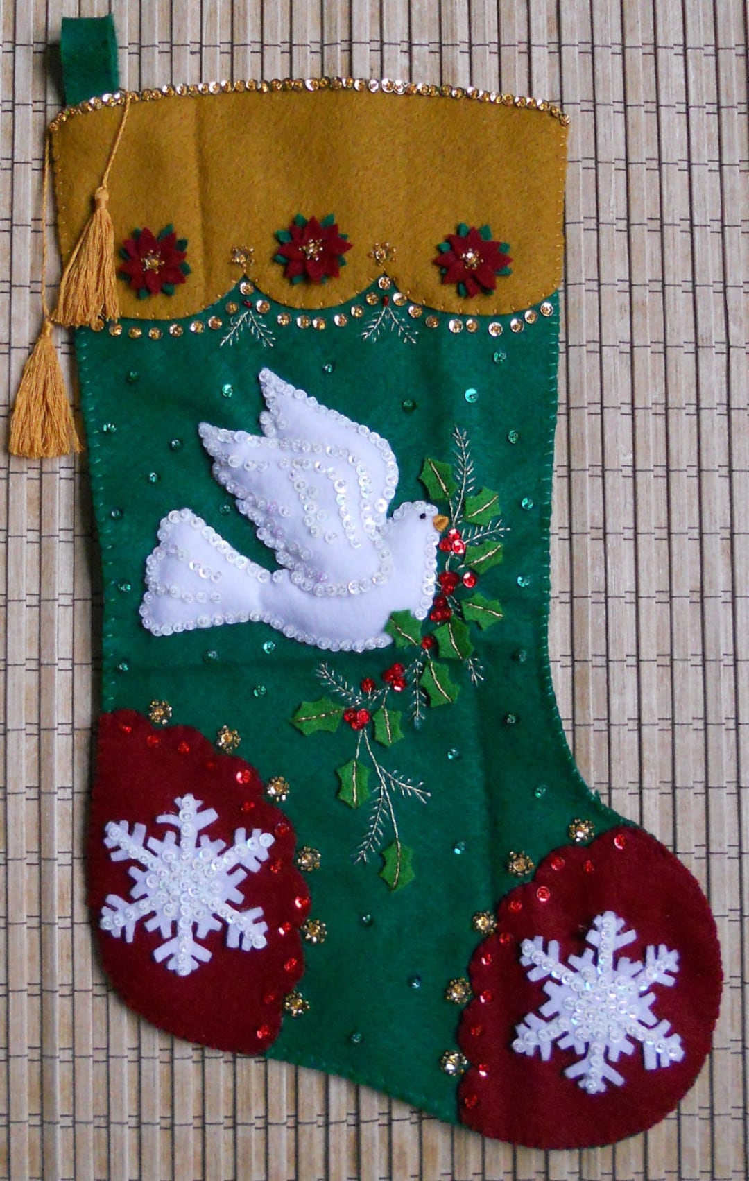 Completed Bucilla Christmas Stocking Traditional Elegance - Etsy