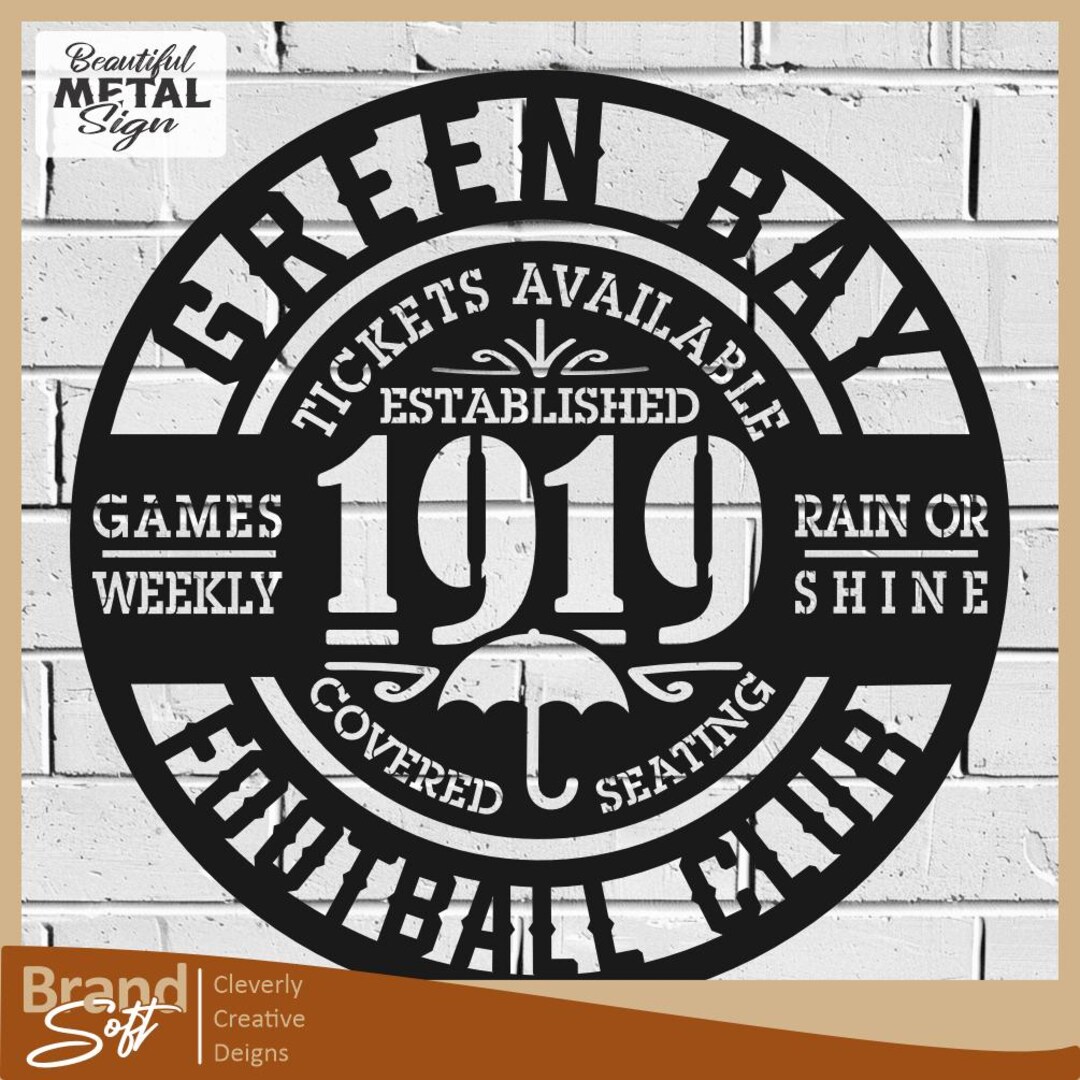 Green Bay Packers Metal Sign Wall Decor, Rustic Football Metal Sign ...