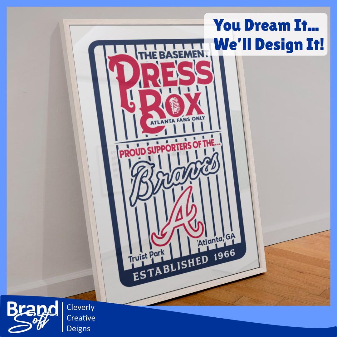 Atlanta Braves Personalized Bar | Man Cave | Sports Print – Custom Man ...