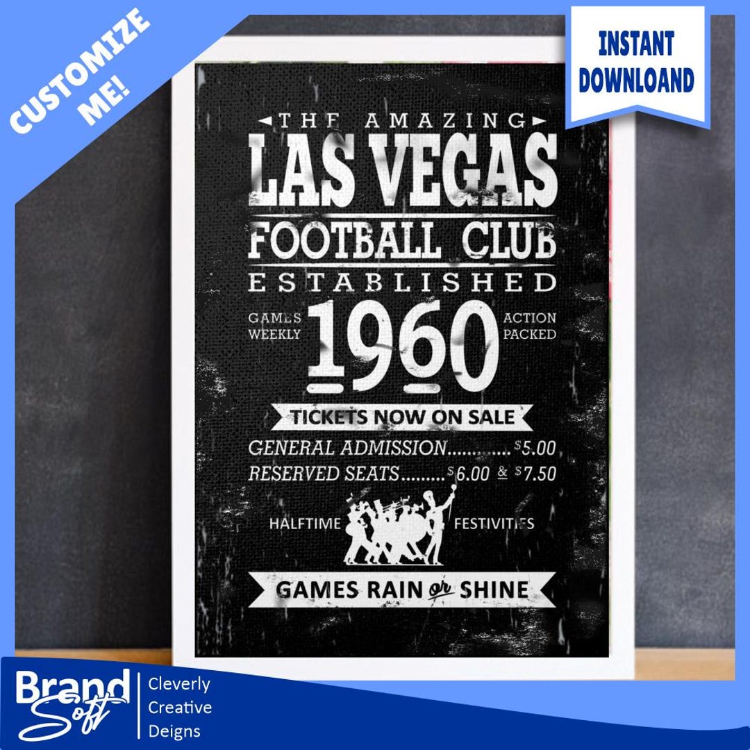 Las Vegas Raiders Digital Wall Art, Printable Football Decor, Instant ...