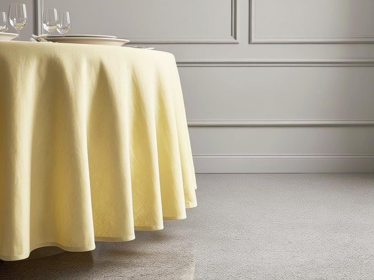 Light Yellow, Butter Yellow Linen Tablecloth for the Holidays, Natural ...