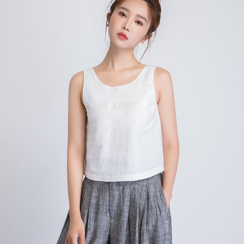Linen Crop Top - Etsy