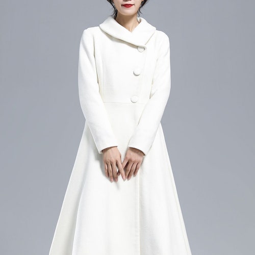 Long White Wool Princess Coat Winter Wedding Coat Victorian - Etsy
